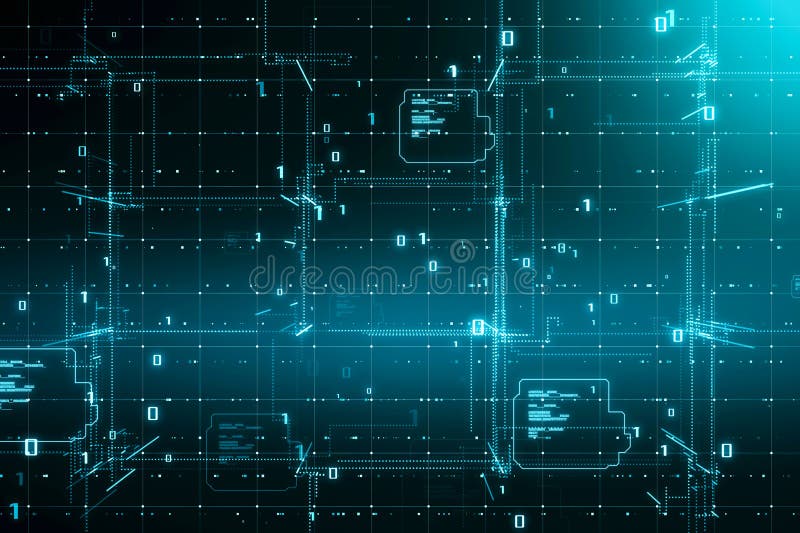 Abstract Matrix Technology Background with Scientific Technology Data ...