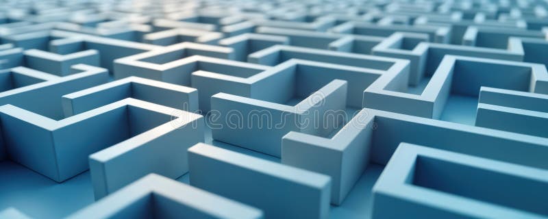 Abstract Maze Concept Illustrates Business Path To Success. Complex ...