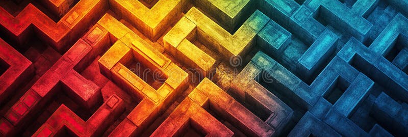 Abstract Maze Design with Vibrant Colors, Ideal for Creative Projects ...