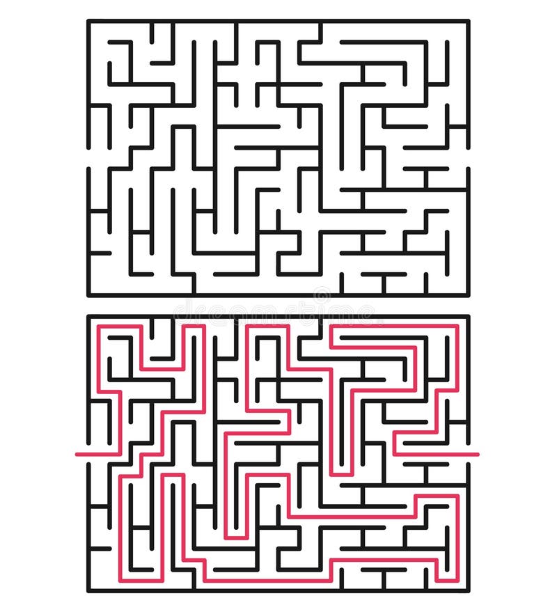 Abstract Maze / Labyrinth with Entry and Exit. Stock Vector ...