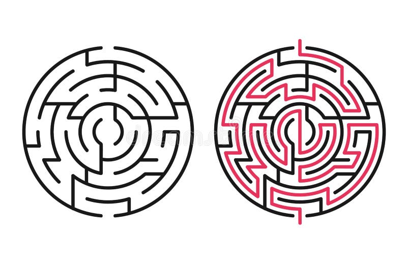 Abstract Maze / Labyrinth with Entry and Exit. Stock Vector ...