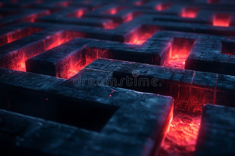 Abstract Maze Labyrinth Wallpaper, Black Labyrinth Background Stock ...