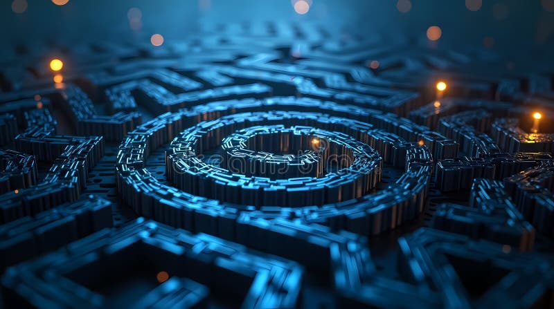 Abstract Maze Network Reflecting Tech Ethics Symbolism Stock ...