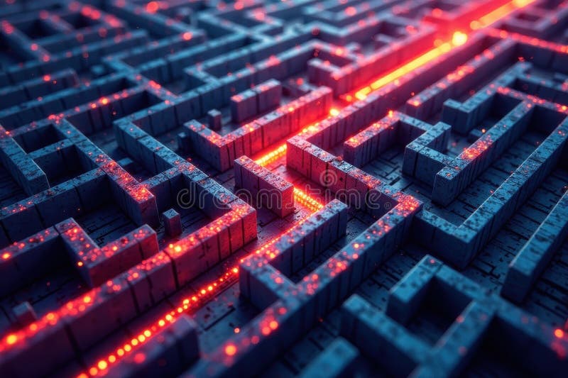 Abstract Maze Path, Intricate Design, Leadership Challenge, Risk ...