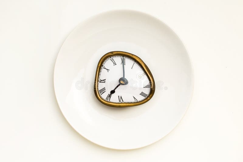 Abstract Meal Time Concept. Clock in a Plate Stock Image - Image of ...