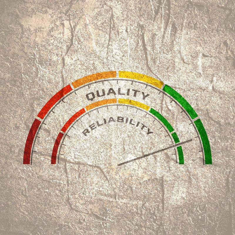 Abstract Measuring Device. Influence of Quality on Reliability. Scales ...