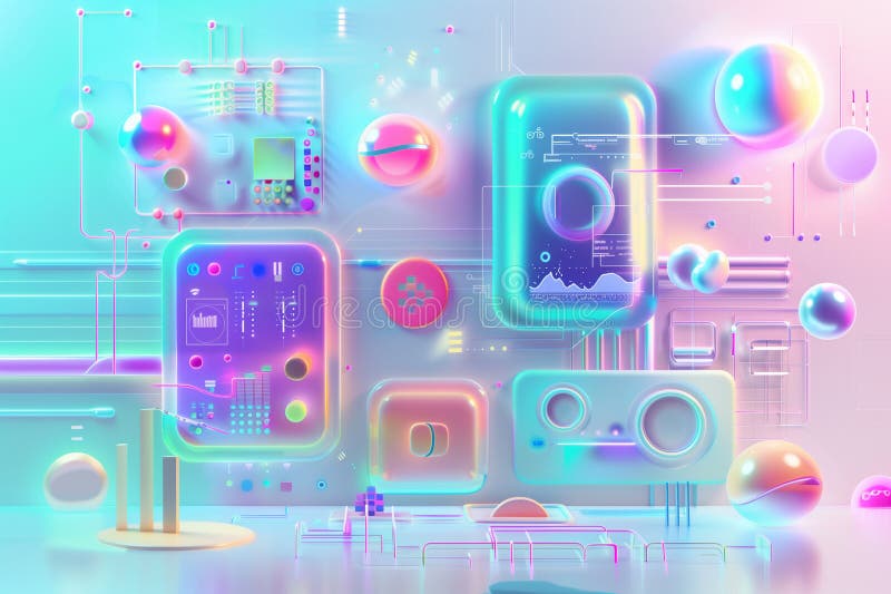 Abstract Mechanic Engineers with Creativity Colorful Electric System ...