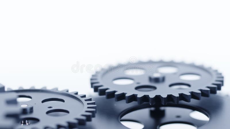 Clock Gears and Cogs in Action. Wall Clock with a Mechanism, Close-up ...
