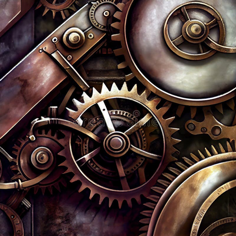 Abstract Mechanical Background, 3d Rendering Stock Illustration ...