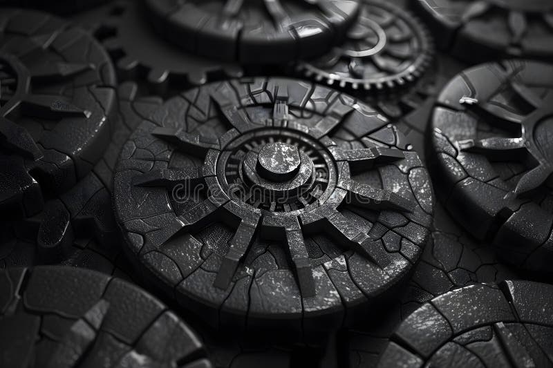 Abstract Mechanical Gears Background - Industrial, Futuristic Design ...