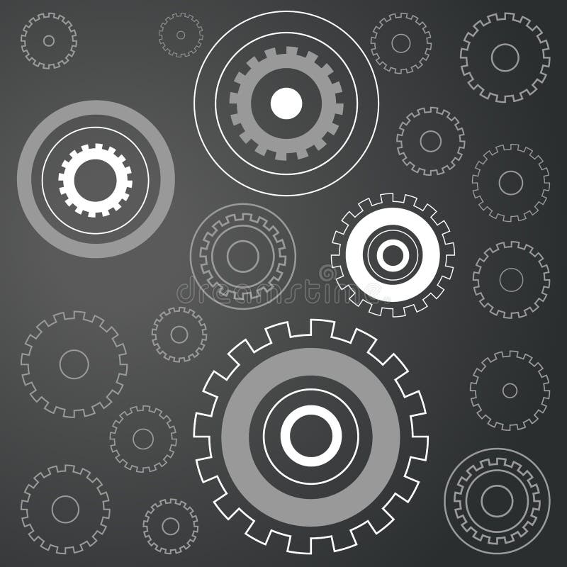 Abstract Mechanical Gears on White. Engineering Co Stock Illustration ...