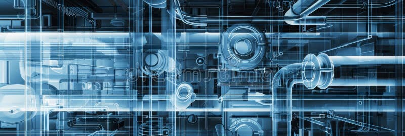 Abstract Mechanical Structure an Abstract Digital of a Complex ...