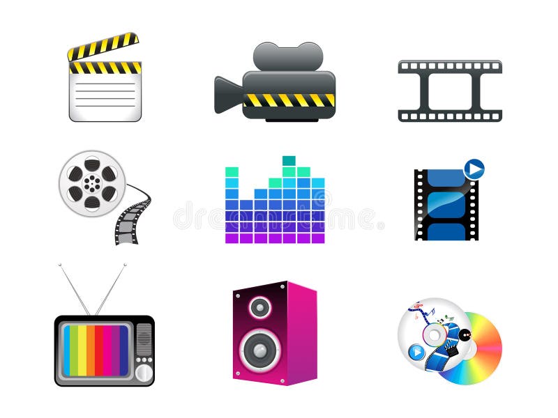 Abstract media icon set stock vector. Illustration of thumbnail - 28787466