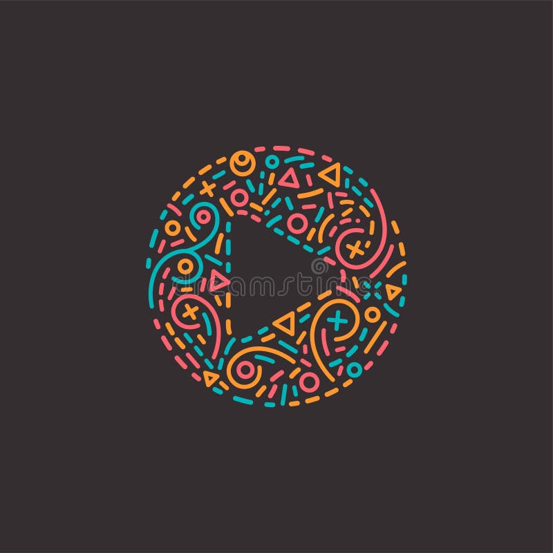 Abstract Media Logo in Line Style Stock Vector - Illustration of ...