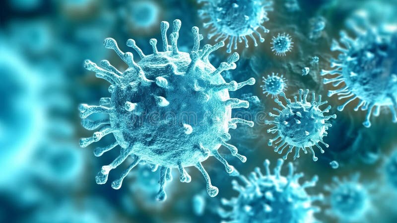 Abstract Medical Background with Virus Cells. Generative AI. Stock ...