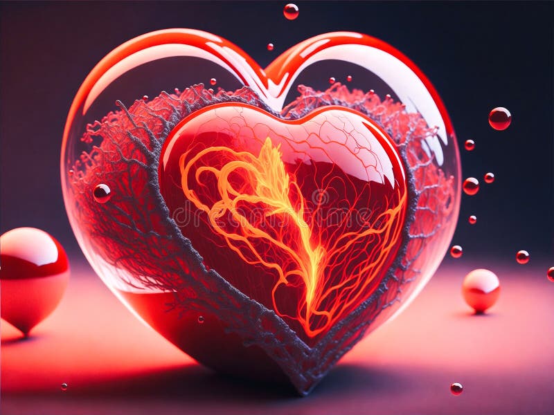 Abstract Medical Backgrounds with Pulsating Heart and Bokeh Stock ...
