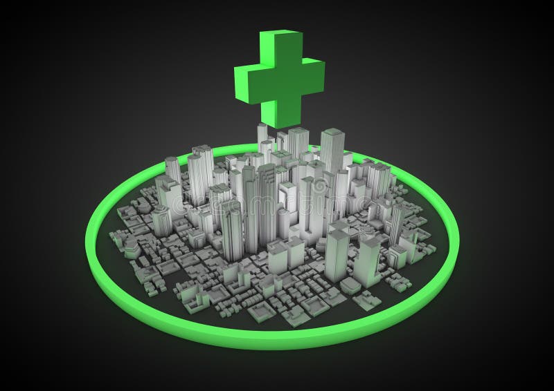 Abstract medical city stock illustration. Illustration of architecture ...
