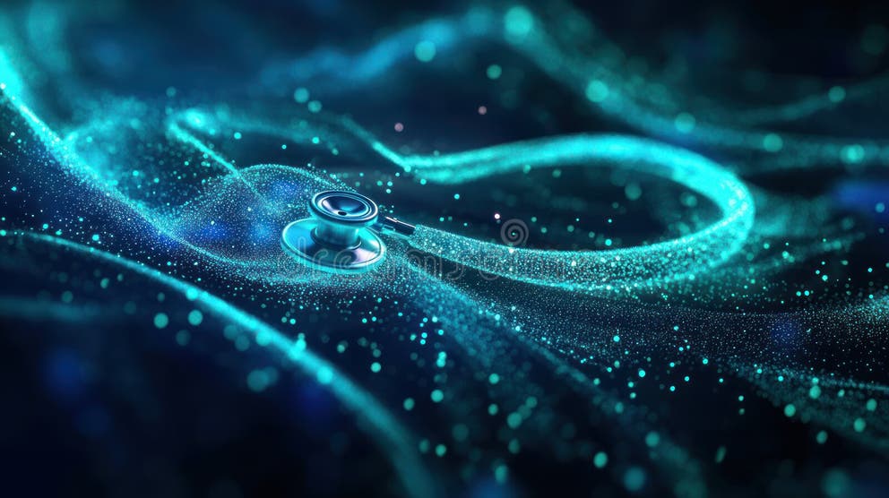 Abstract Medical Digital Stethoscope Graphic Design Stock Photo - Image of digital, blue: 367647558