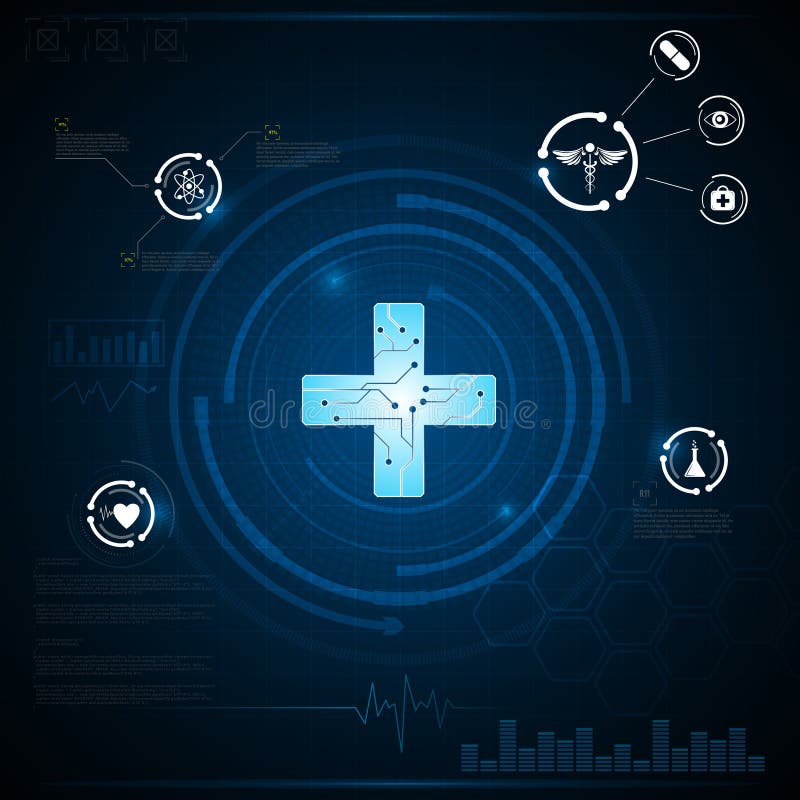 Abstract Medical Health Care Innovation Tech Sci Fi Design Concept ...