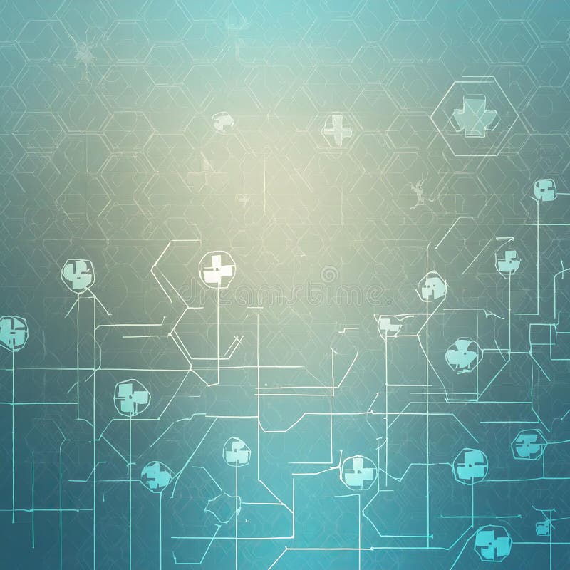 Abstract Medical Technology Background with Hexagon Pattern and Circuit ...