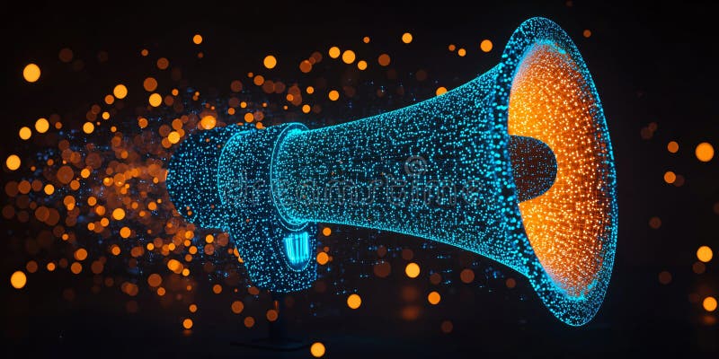 Abstract Megaphone Digital Announcement Marketing High Quality Image ...