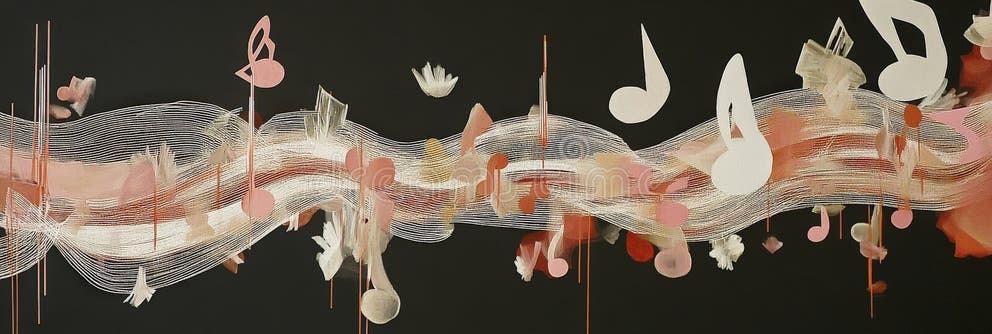 Abstract Melody Wave with Musical Notes Intertwined Stock Illustration ...