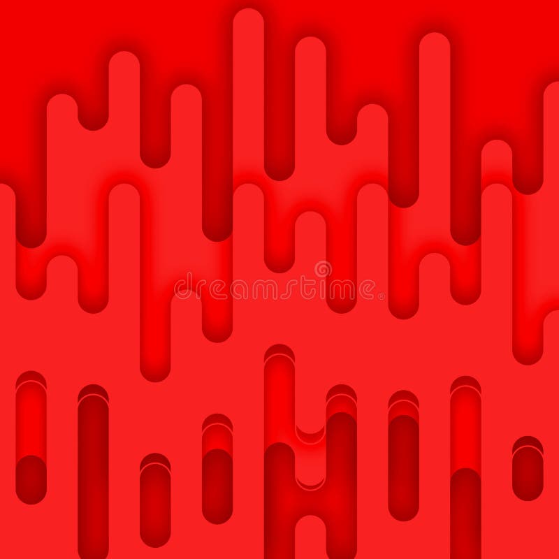 Abstract Melt Red Wavy Rounded Line Halftone Flowing Geometry ...