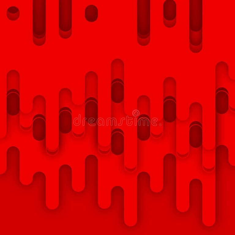 Abstract Melt Red Wavy Rounded Line Halftone Flowing Geometry ...