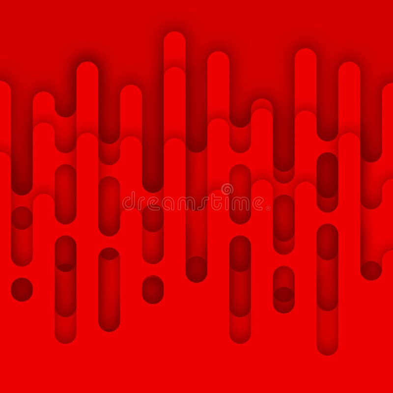 Abstract Melt Red Wavy Rounded Line Halftone Flowing Geometry ...