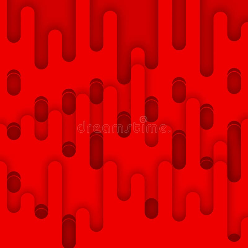 Abstract Melt Red Wavy Rounded Line Halftone Flowing Geometry ...