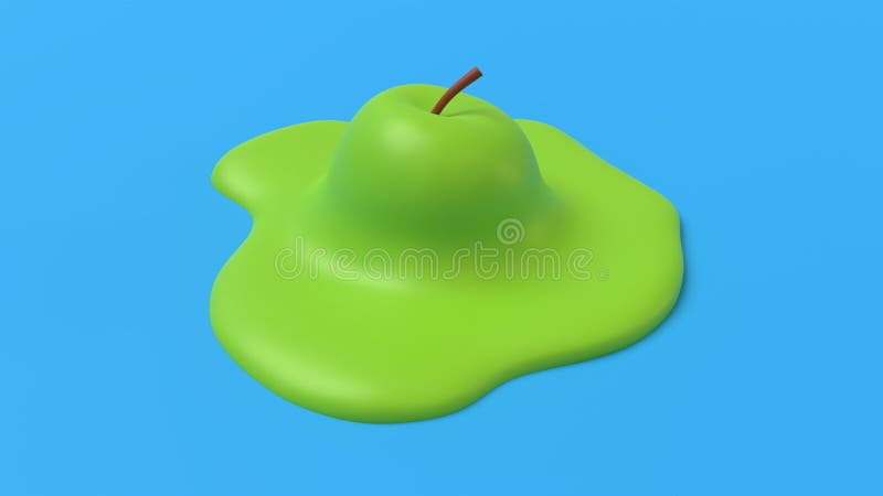 Abstract Melted Green Apple. Surrealist Concept for Healthy Eating ...