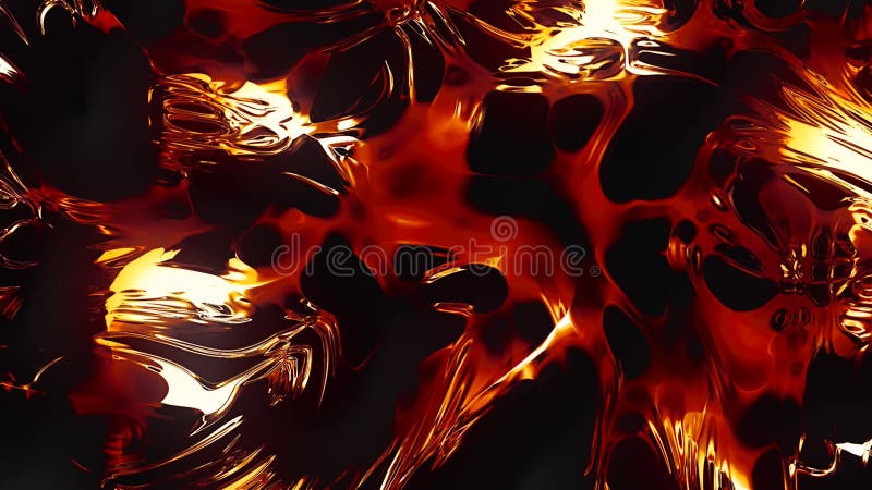 Abstract Melted Hot Magma in Hell. Motion. Visualization of the Volcano ...