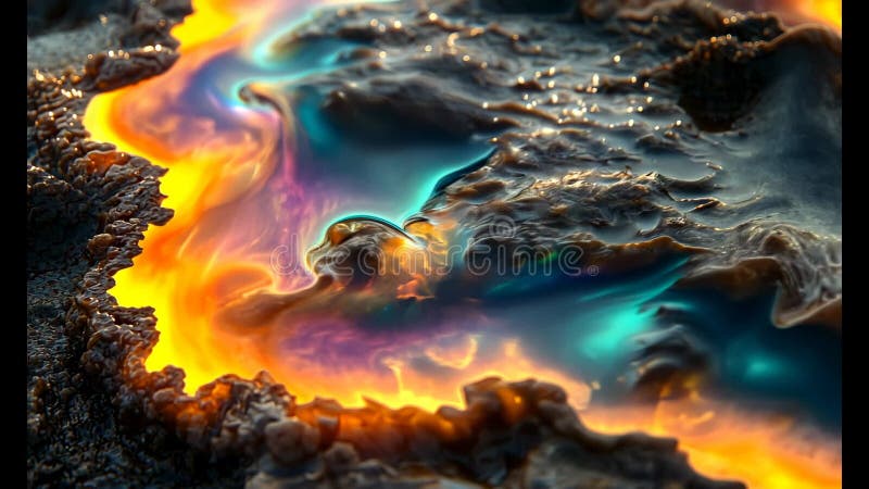 Abstract Melted Lava with Vivid Colors for Modern Art and Design ...