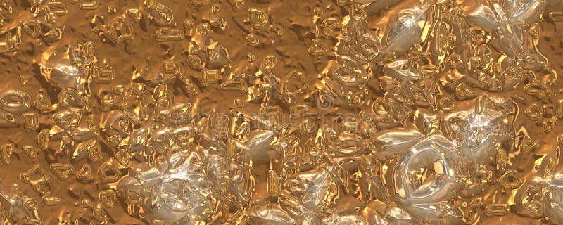 3d Illustration Abstract Melting Liquid Gold Background Stock ...