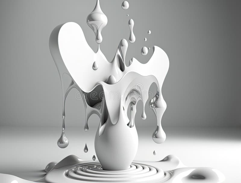 Abstract Melting Shape with Dripping Drops. Stock Illustration ...