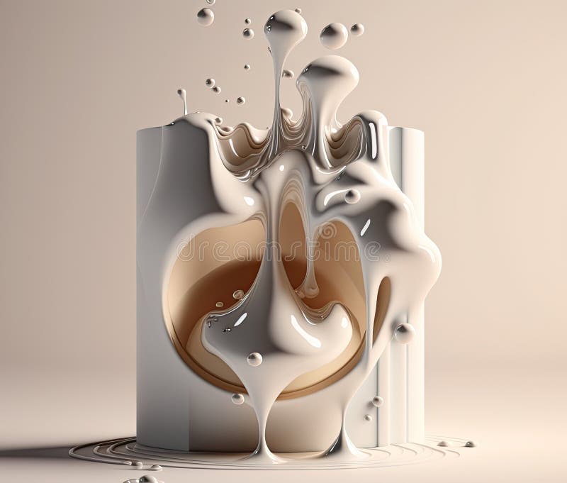 Abstract Melting Shape with Dripping Drops. Stock Illustration ...