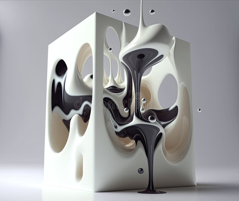 Abstract Melting Shape with Dripping Drops. Stock Illustration ...