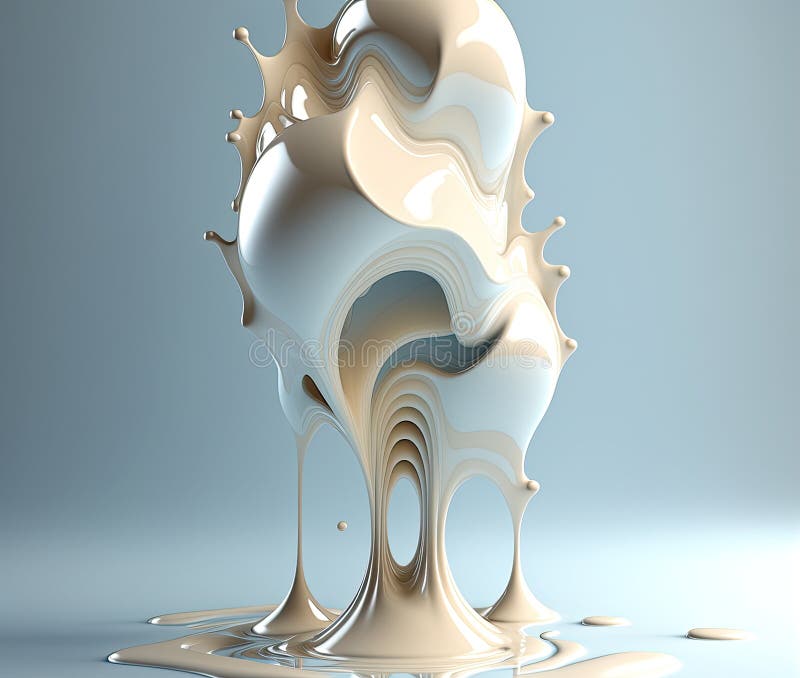 Abstract Melting Shape with Dripping Drops. Stock Photo - Image of ...