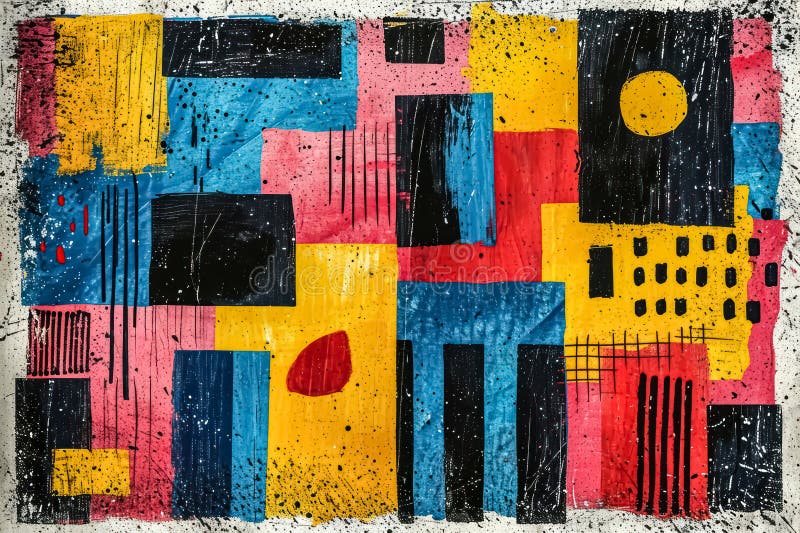 Abstract Memphis Design Graphics for Clothing Stock Photo - Image of ...