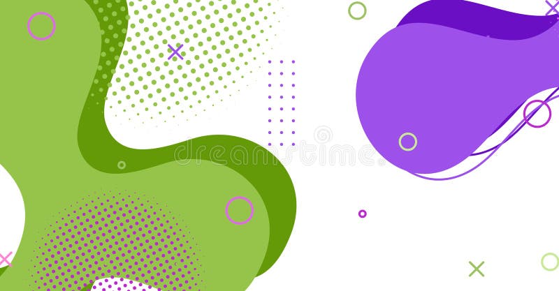 Abstract Memphis Style Liquid Wave with Colorful Background Stock ...