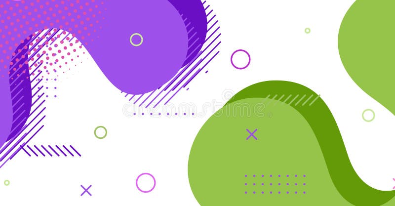 Abstract Memphis Style Liquid Wave with Colorful Background Stock ...