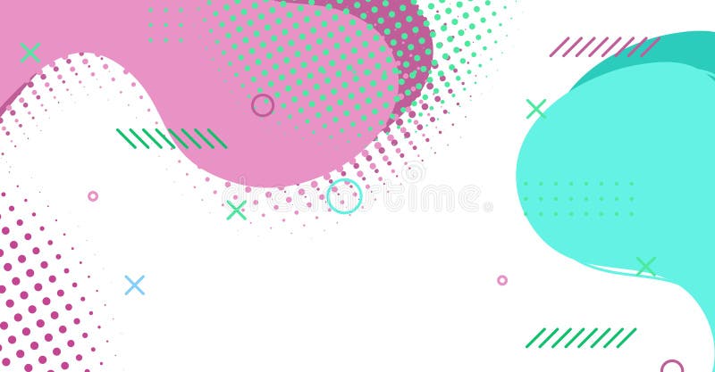 Abstract Memphis Style Liquid Wave with Colorful Background Stock ...