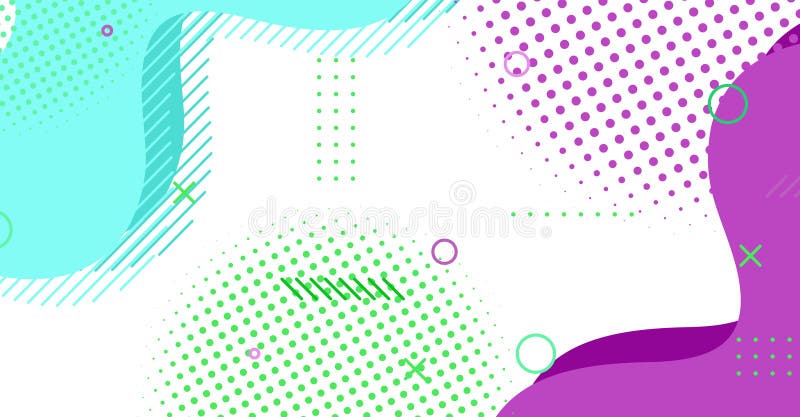 Abstract Memphis Style Liquid Wave with Colorful Background Stock ...