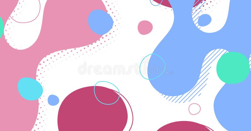 Abstract Memphis Style Liquid Wave with Colorful Background Stock ...