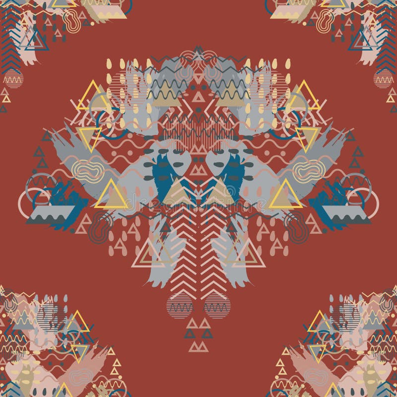 Abstract Memphis Style Shell Shape Vector Seamless Pattern. Textural ...