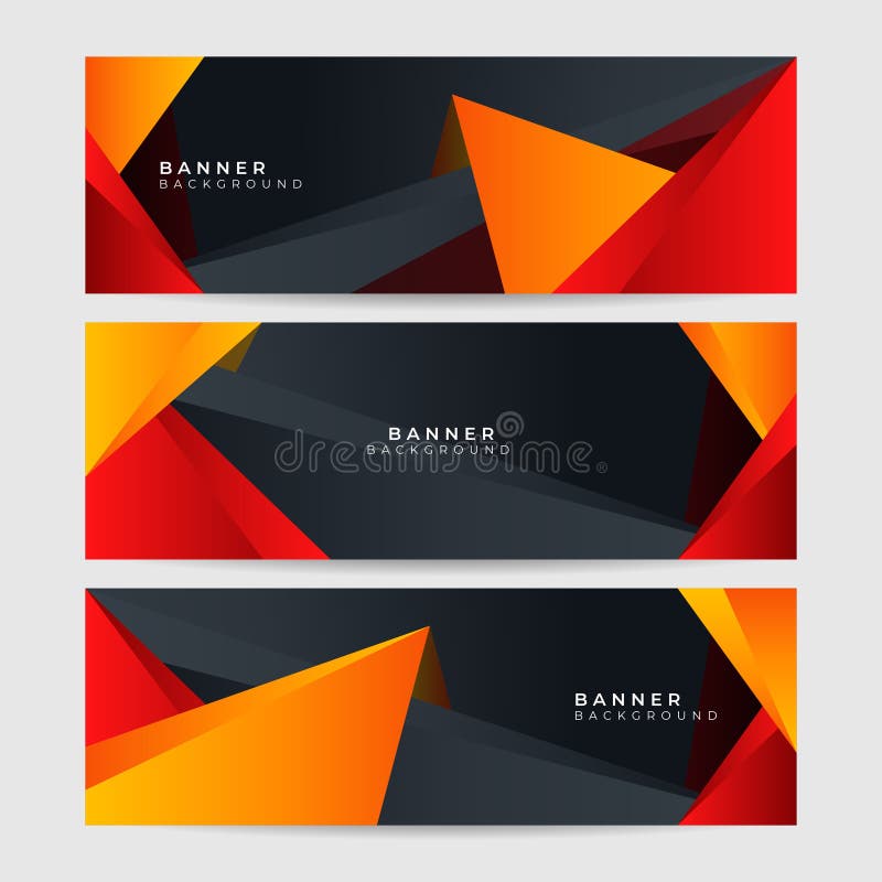 Abstract Memphis Wide Geometric Banner Design. Vector Abstract Graphic ...