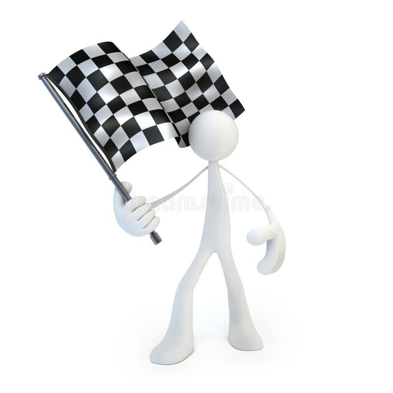 Abstract Men and Check Flag Stock Illustration - Illustration of ...