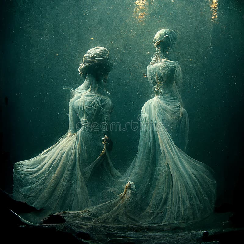 Abstract Underwater Mermaid Creature. Ai Generated. Stock Illustration ...