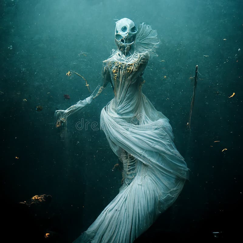 Abstract Underwater Mermaid Creature. Ai Generated. Stock Illustration ...