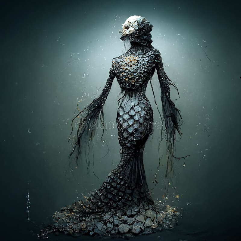 Abstract Underwater Mermaid Creature. Ai Generated. Stock Illustration ...